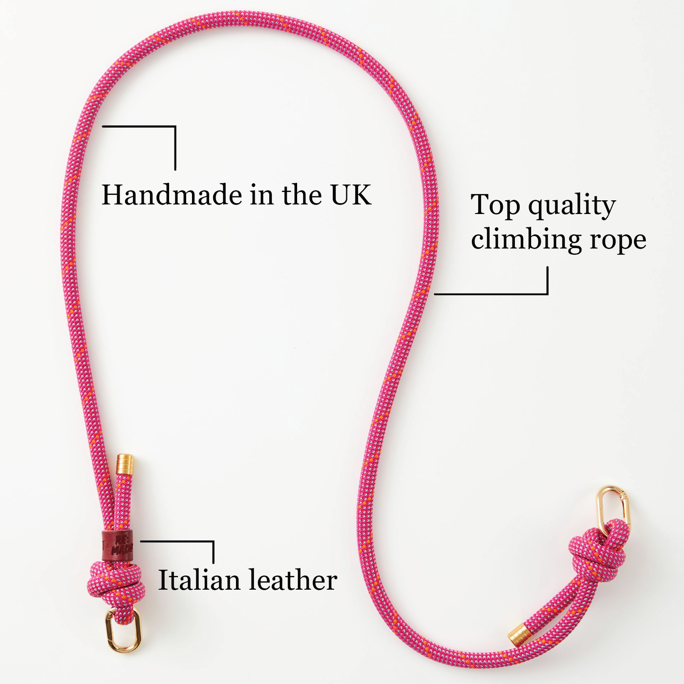 Rope handle bright pink