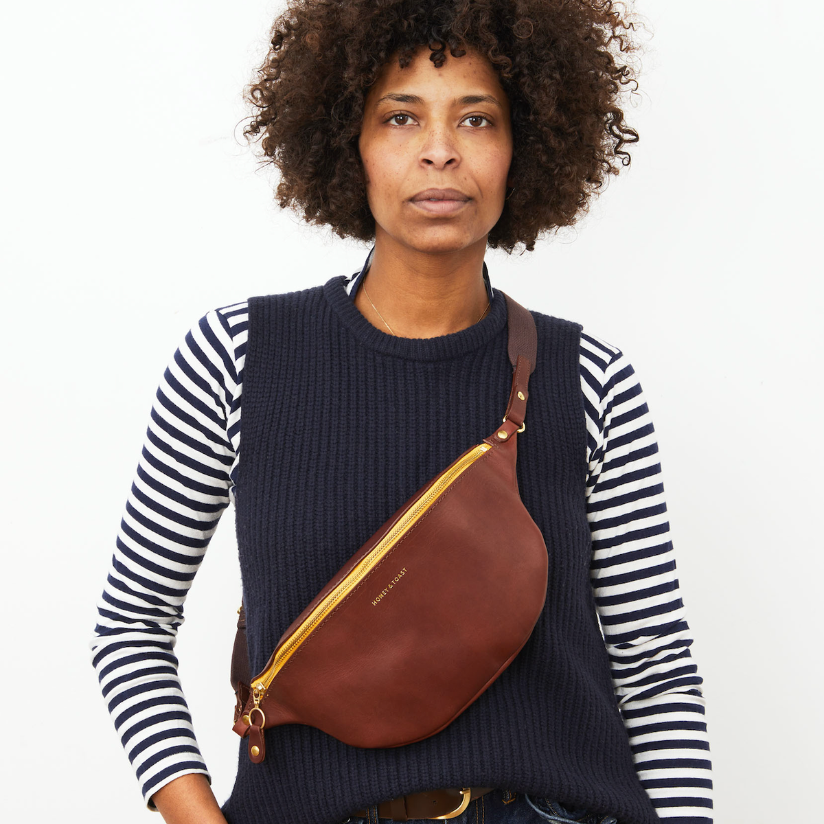 Leather fanny bag store